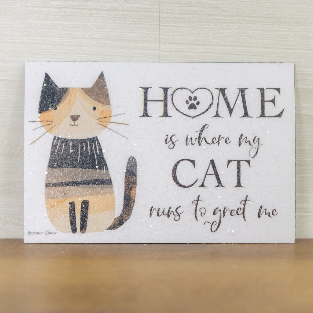 Home Is Where My Cat Runs To Greet Me Magnet – Cat Lover 4x6 Art ...