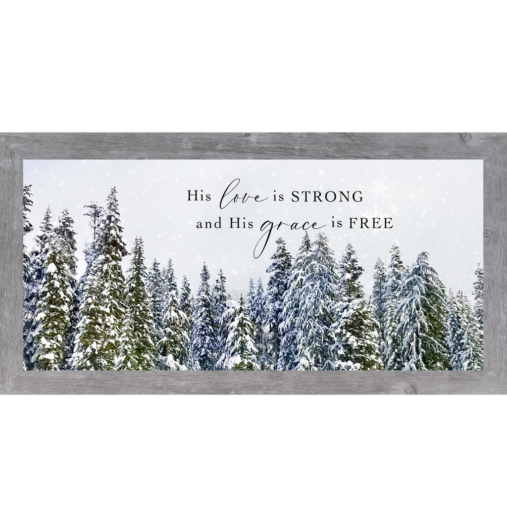 His Love Is Strong and His Grace Is Free | Christian Framed Wall Art ...