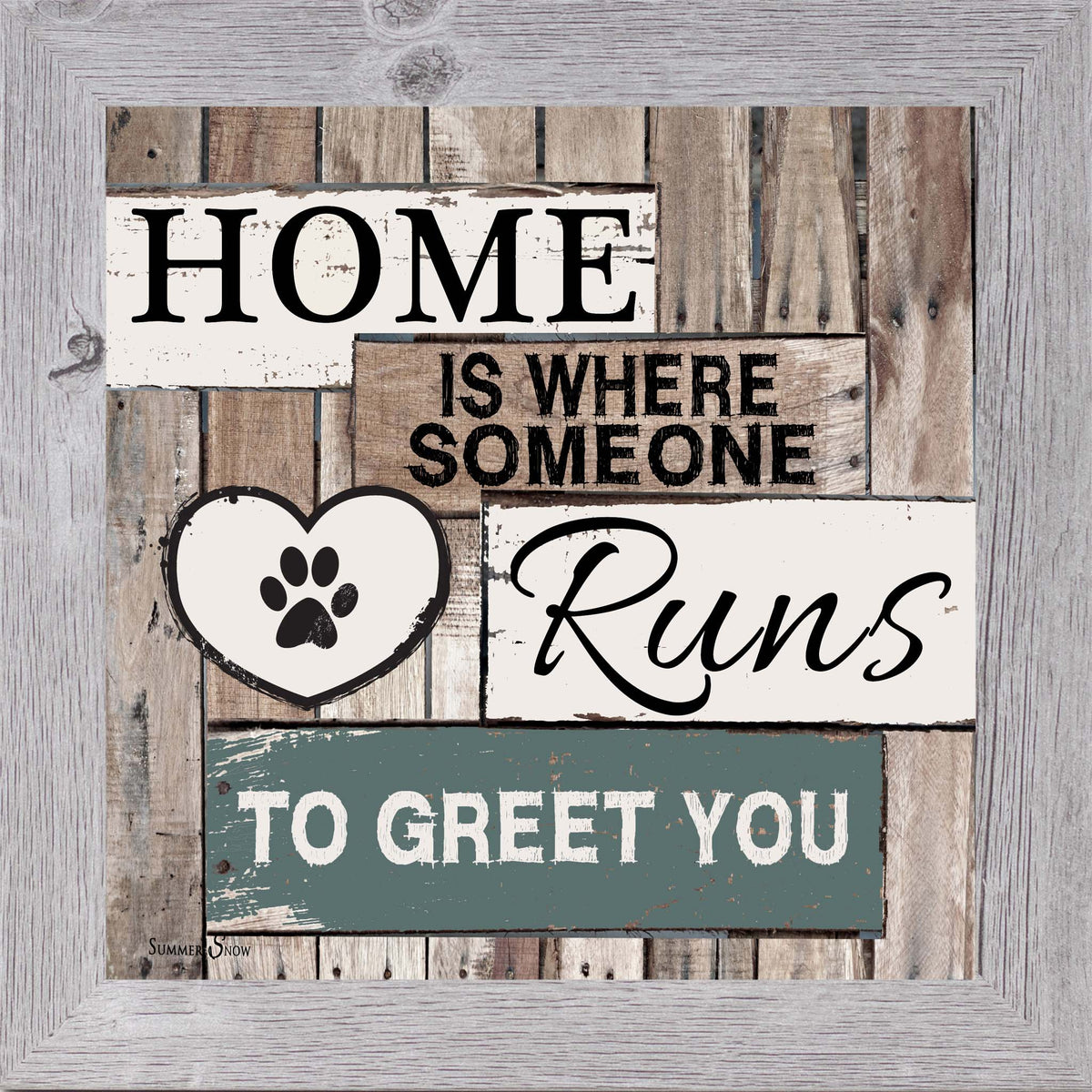 Home Is Where Someone Runs to Greet You Square Wall Art | Dog Lover ...