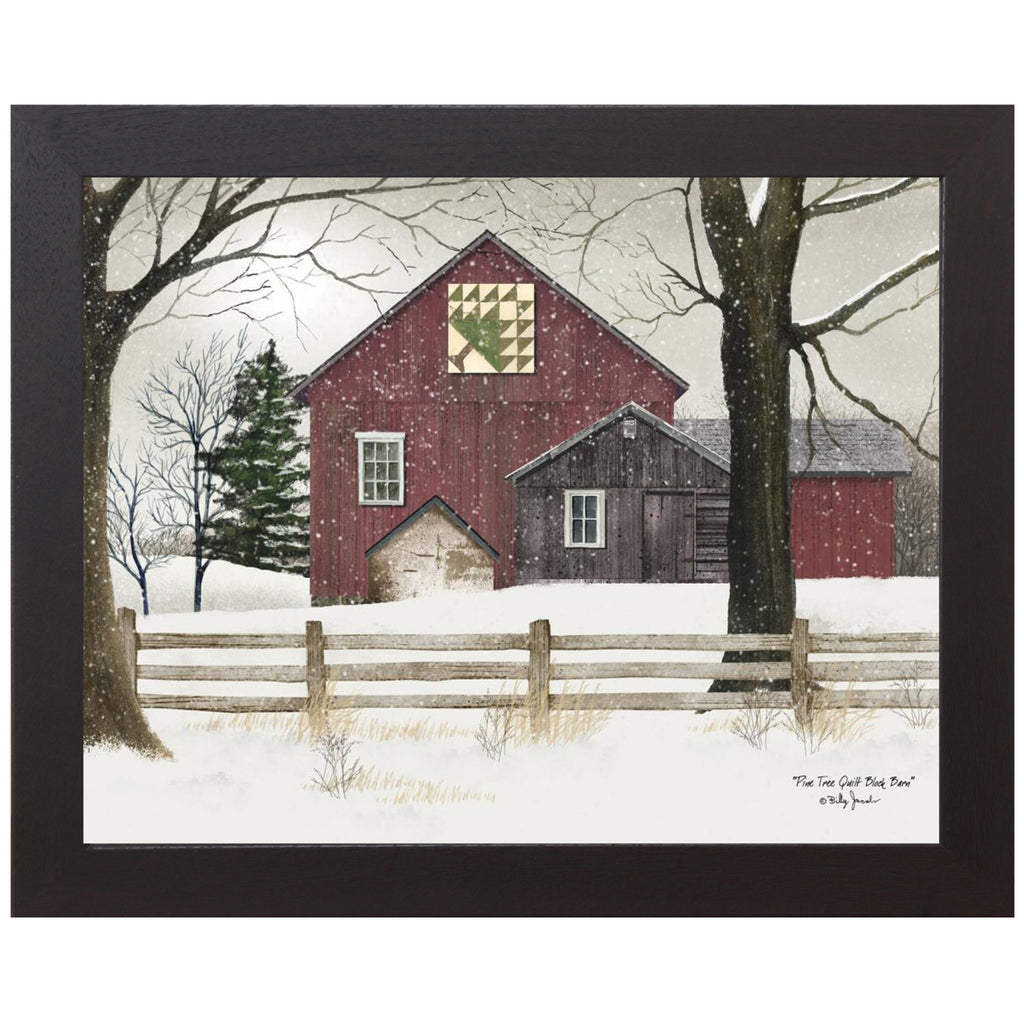 Pine Tree Quilt Block Barn BJ451 – Summer Snow Art